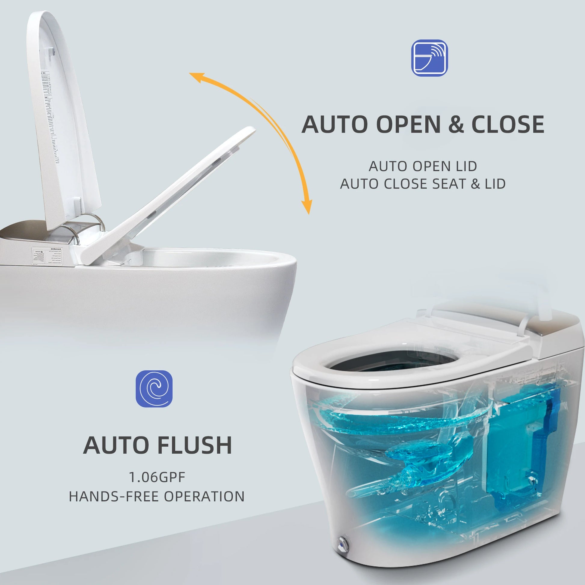 Casta Diva Smart Bidet Toilet with Concealed Tank, Auto Open/Close | C ...